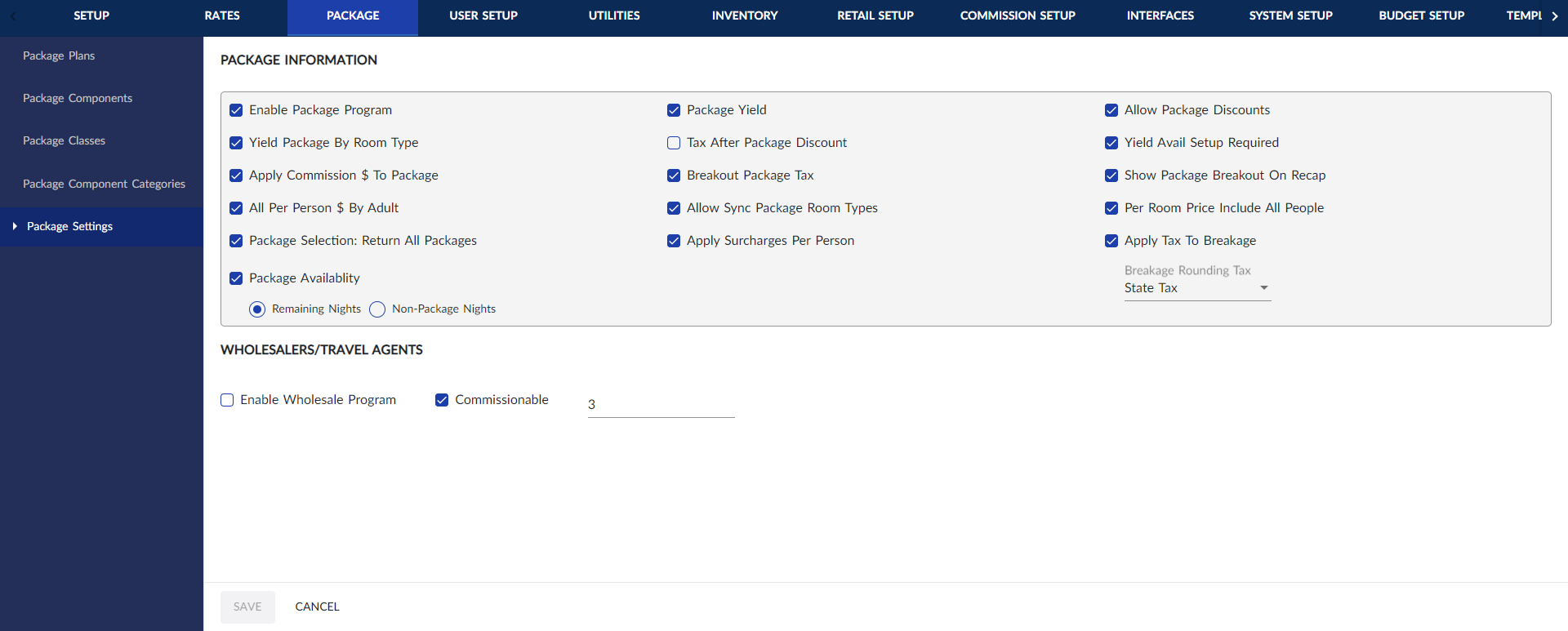 Configuring Package Settings